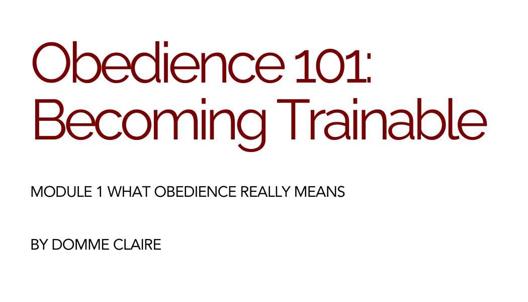 Worksheet: What Does Obedience Mean to Me? - Domme Claire