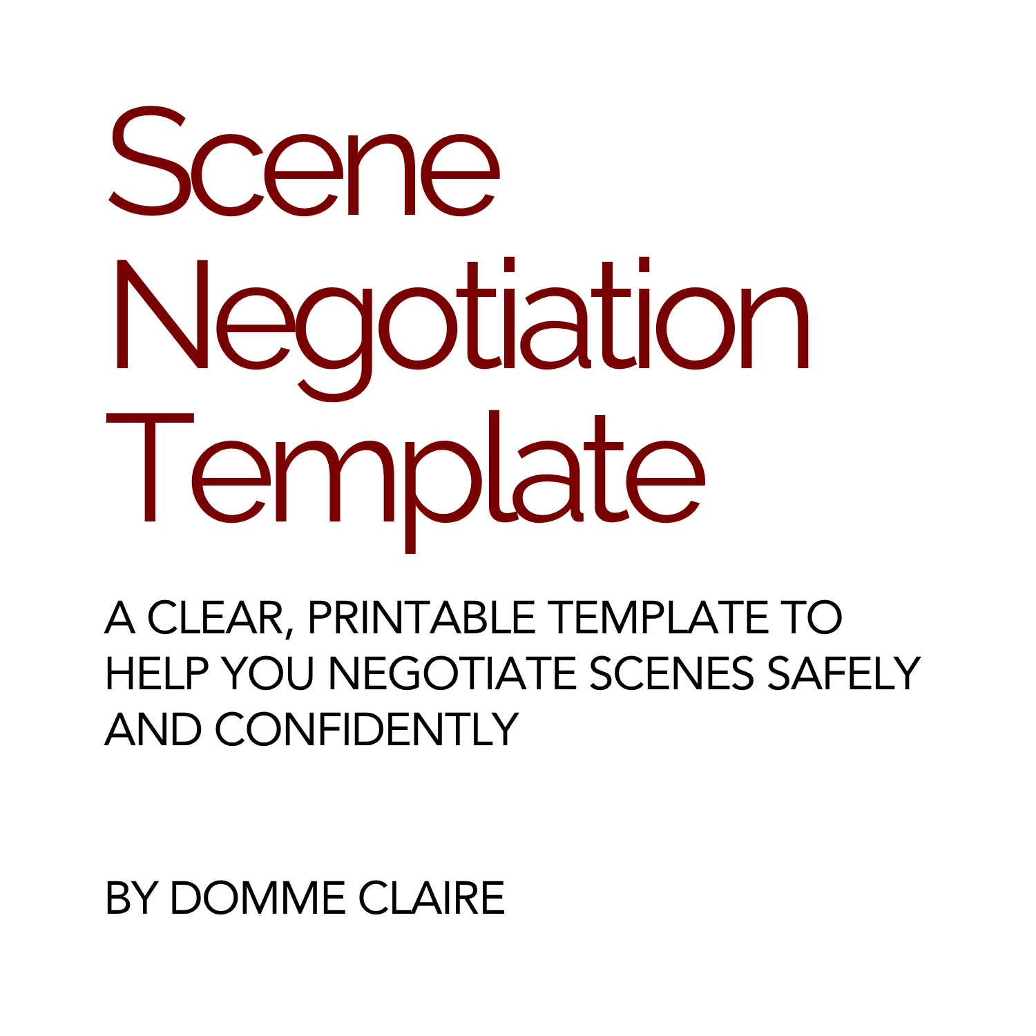 Scene Negotiation Template - Domme Claire